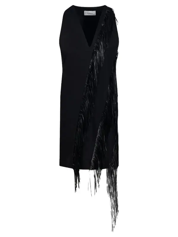Sportmax Sleeveless V-neck Fringed Dress - Multicolor