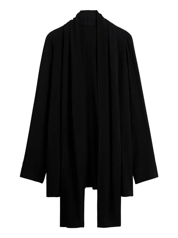 TOTEME High Neck Viscose Shirt With Scarf Detail - Black