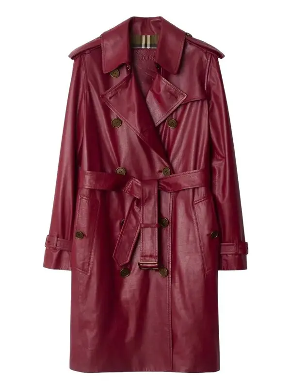 Burberry Kensington Leather Trench Coat - Multicolor