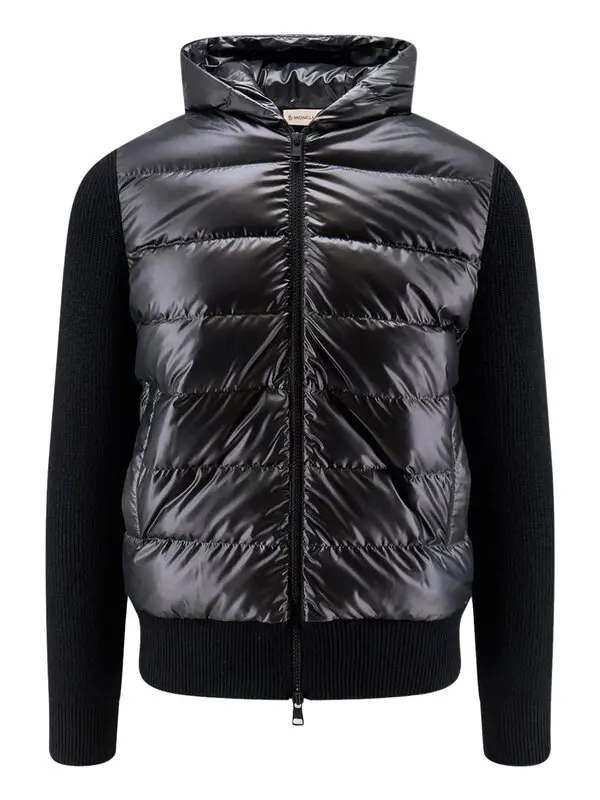 Moncler Down Jacket With Virgin Wool Inserts - Multicolor