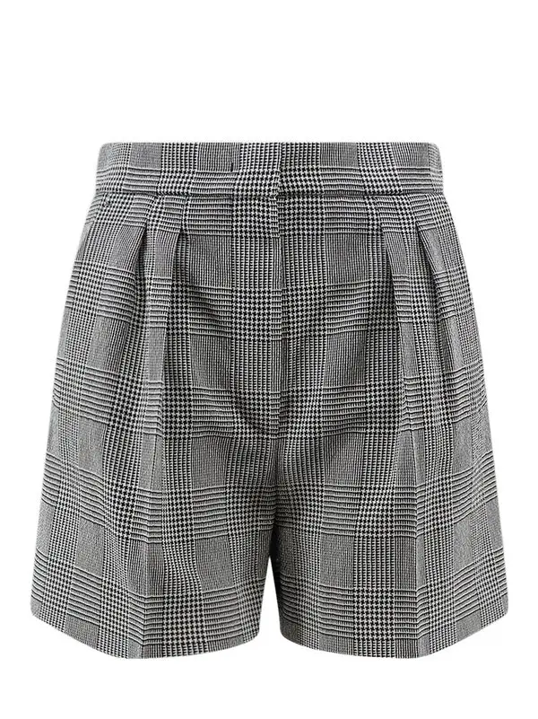 Max Mara Virgin Wool Prince Of Wales Check Shorts - Multicolor