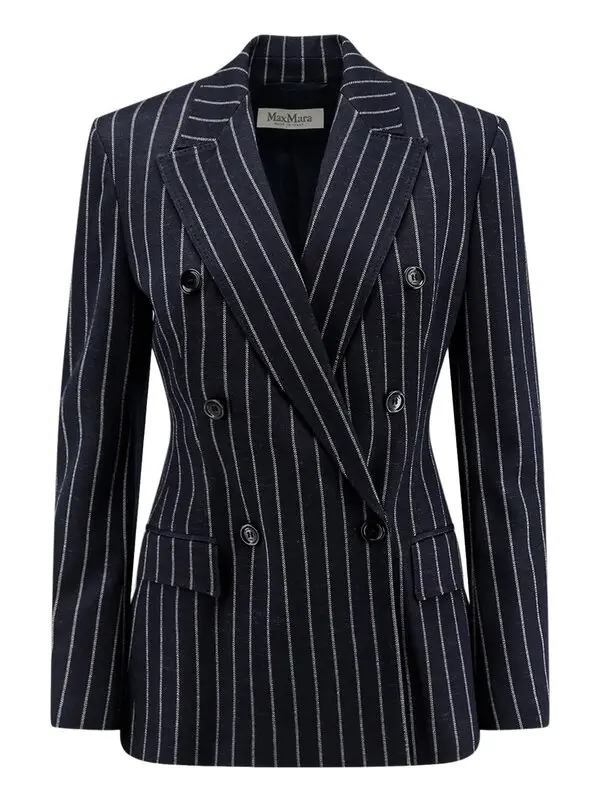 Max Mara Double-breasted Pinstripe Blazer - Multicolor