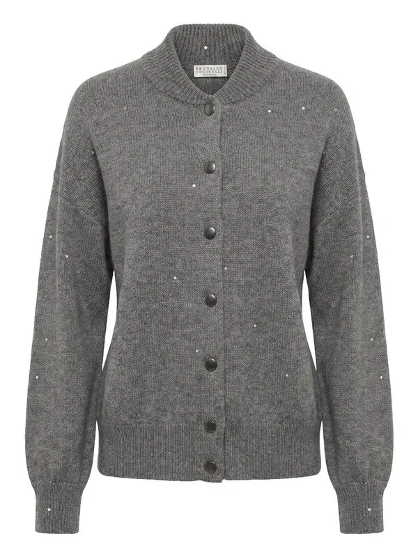 Brunello Cucinelli Cashmere Cardigan With Embellishments - Multicolor