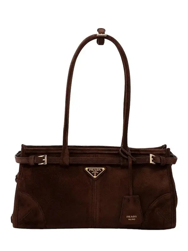 Prada Bonnie Medium Suede Bag - Multicolor