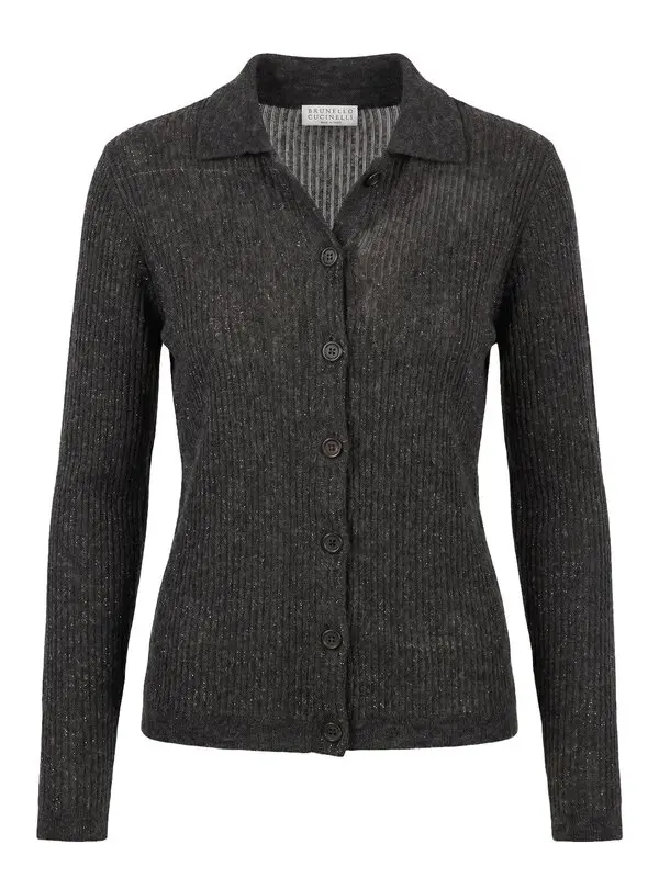 Brunello Cucinelli Ribbed Silk Cardigan - Multicolor