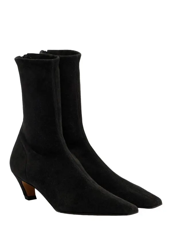 Khaite Arizona Suede Ankle Boots - Black