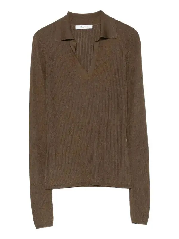 Max Mara Gergo Ribbed Knit Polo Shirt - Multicolor