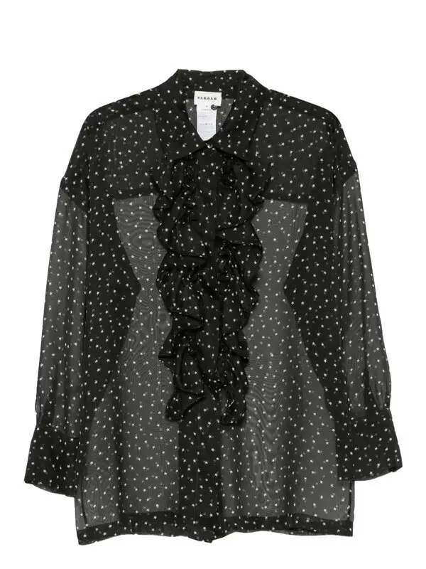 P.a.r.o.s.h Printed Shirt With Ruffle Detail - Multicolor