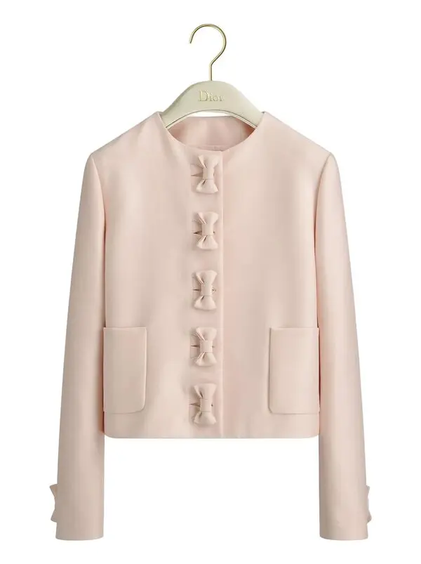 Dior Cropped Jacket With Bow Detail - Pink