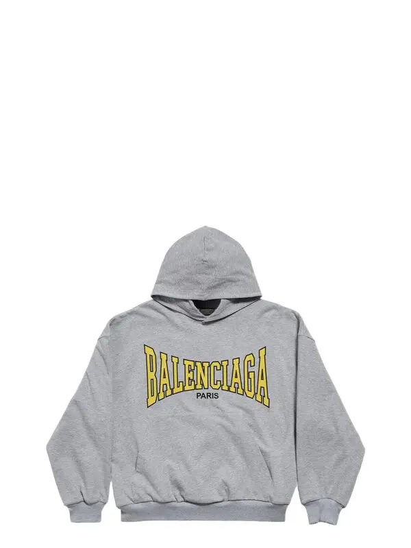 Balenciaga Logo Printed Hoodie - Gray