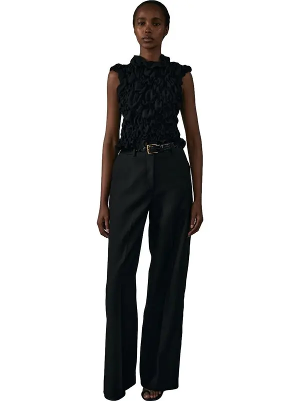 HEIRLOME Sloane Mock-neck Popcorn Top - Black