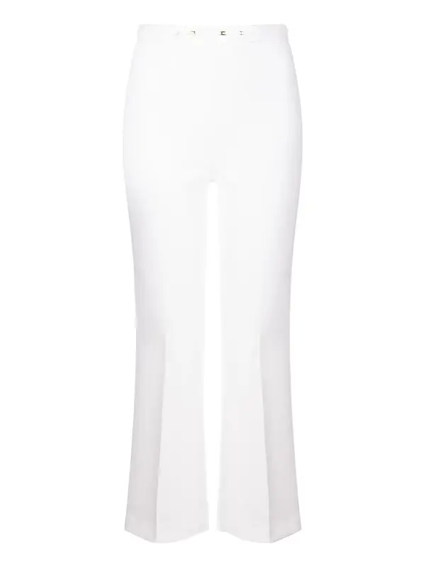 Elisabetta Franchi Pleated Flared Cropped Leg Trousers - No