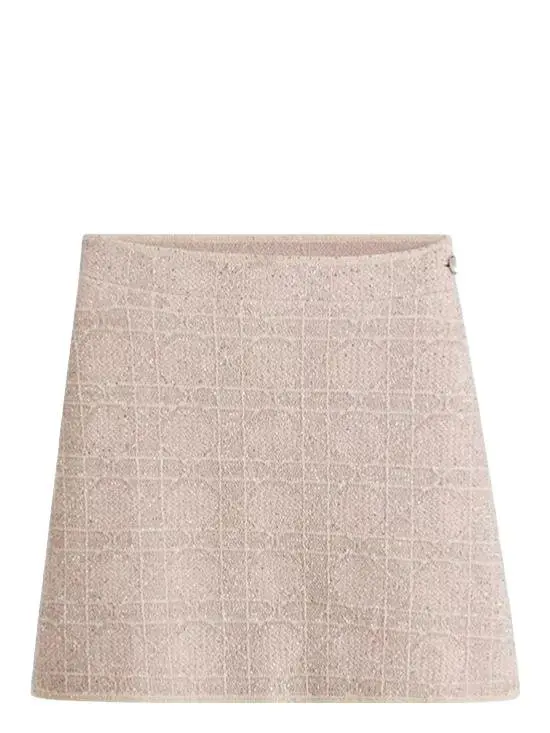 Dior Macro Cannage Straight Miniskirt - Pink