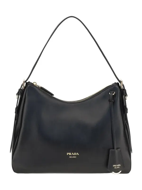 Prada Shoulder Bag In Leather - Black