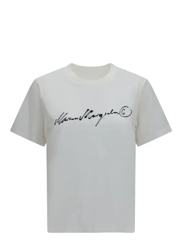 MAISON MARGIELA Hand-dyed Printed T-shirt - White