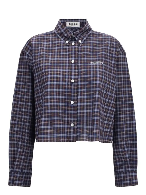 Miu Miu Checked Embroidered Shirt - Multicolour