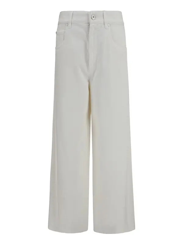 Brunello Cucinelli High-rise Palazzo Jeans - Beige