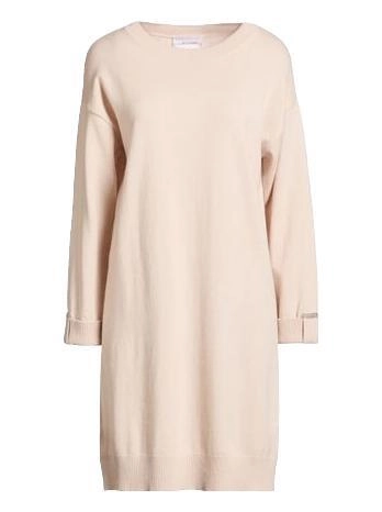 ANNA MOLINARI Taupe Wool & Cashmere Mini Dress - Grey
