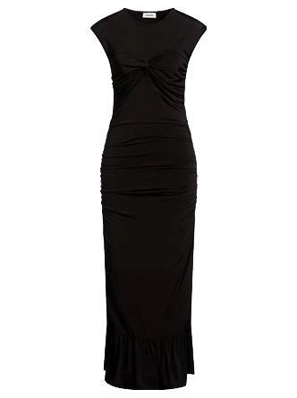 Sandro Maxi Dress Size Viscose, Elastane - Black