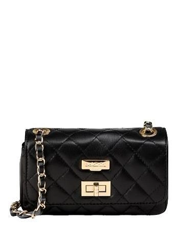 BALDININI Quilted Leather Crossbody Bag With Twist-lock Closure - Black