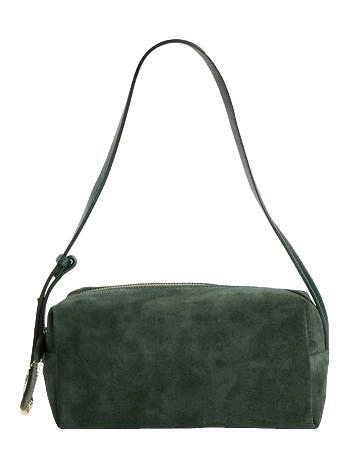 LAURA DI MAGGIO Dark Suede Shoulder Bag - Green