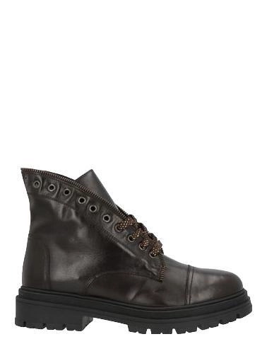 NILA & NILA Dark Calfskin Lace Up Ankle Boots - Brown