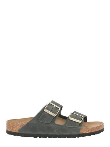 BIRKENSTOCK Charcoal Leather Sandals - Grey