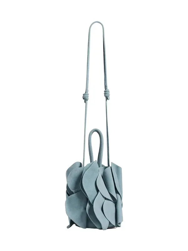 Farm Rio Suede Flower Handbag - Blue
