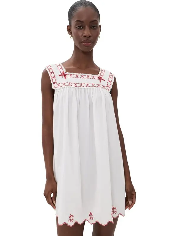 For Love & Lemons Emma Mini Dress - White
