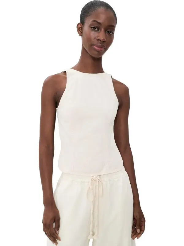 Lioness Harmony Top Sleeveless Crewneck With Open Back - Beige