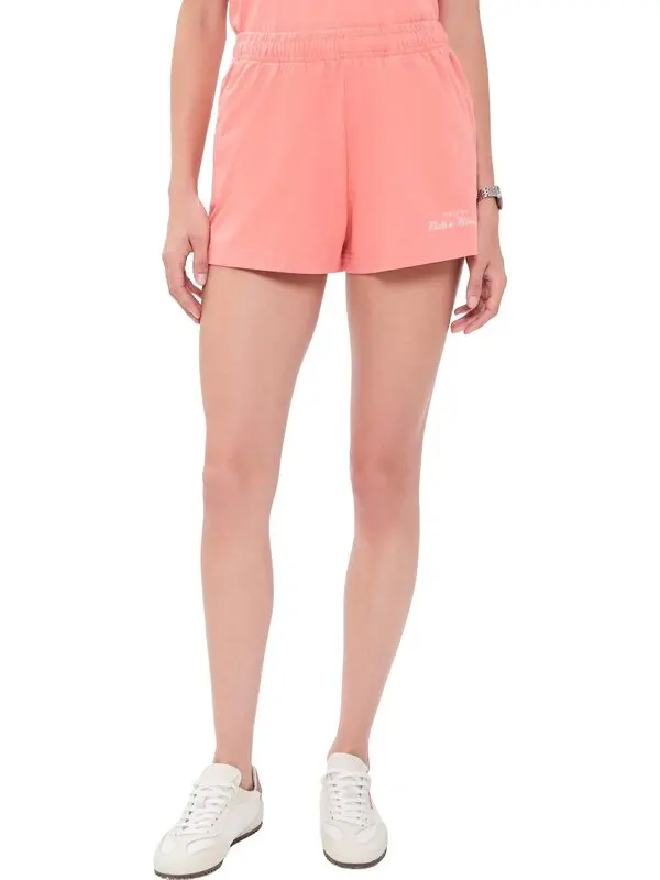 SPORTY & RICH Health And Wellness Club Disco Shorts - Flamingo