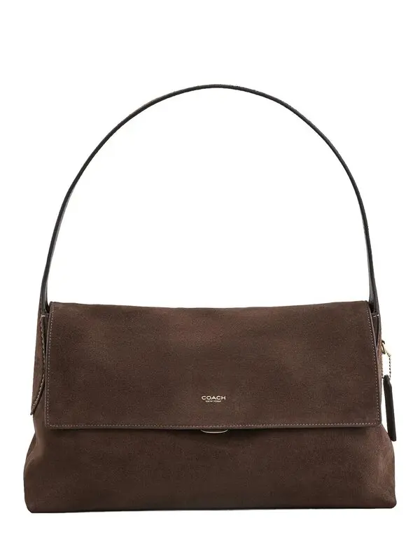 COACH Suede Chelsea Shoulder Bag 36 - Dark Chocolate