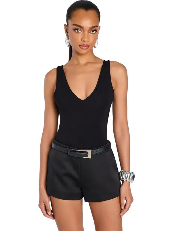SANS FAFF Plunge V Bodysuit - Black