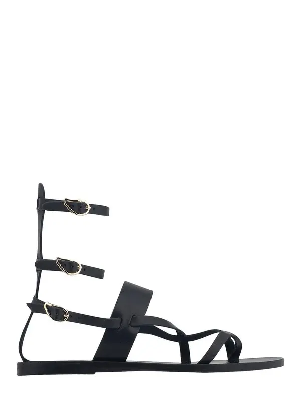 ANCIENT GREEK SANDALS Alethea Mid Gladiator Sandals - Black