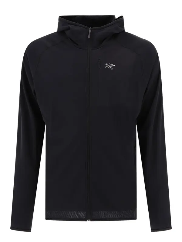 Arc'teryx Hooded Zip-up Long Sleeve Jacket - Black
