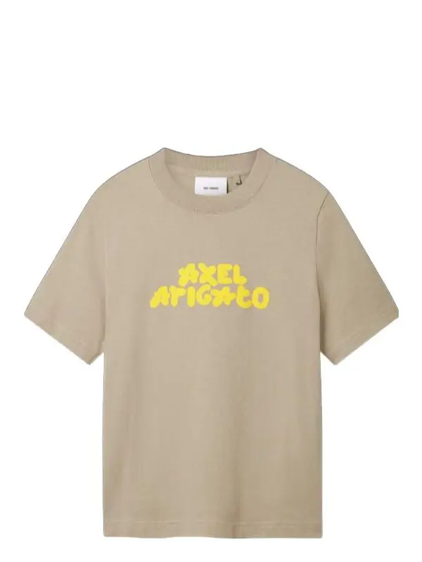 Axel Arigato Bubble T-shirt With Printed Logo - Stone
