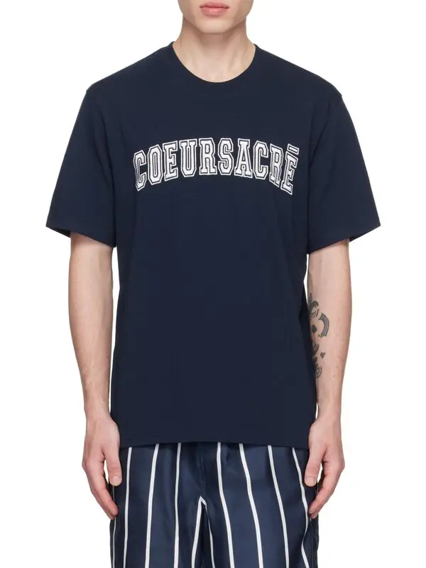 AMI Paris Coeur Sacré-embroidery T-shirt - Black