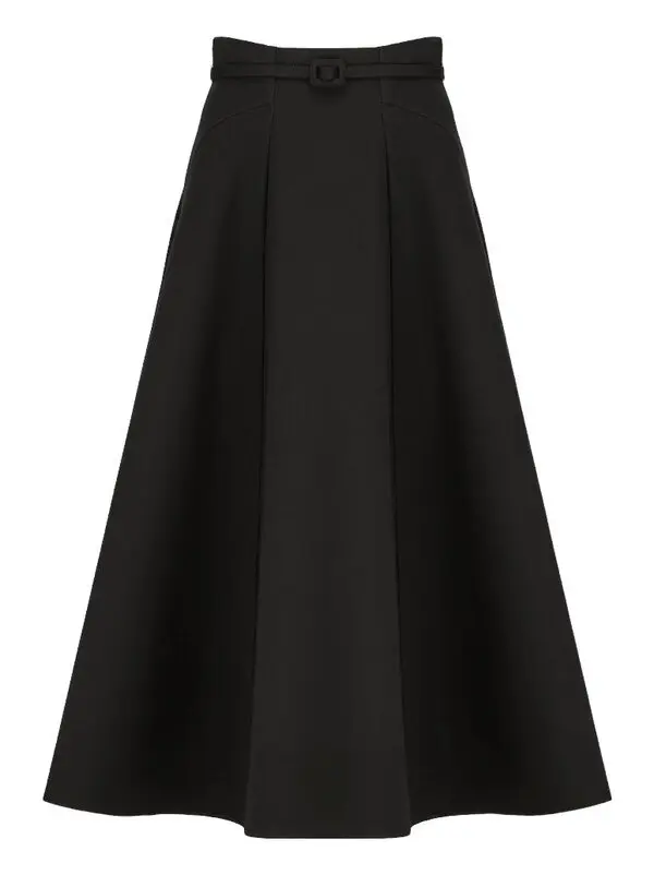 Dior Midi Skirt With Pleated Details - Black