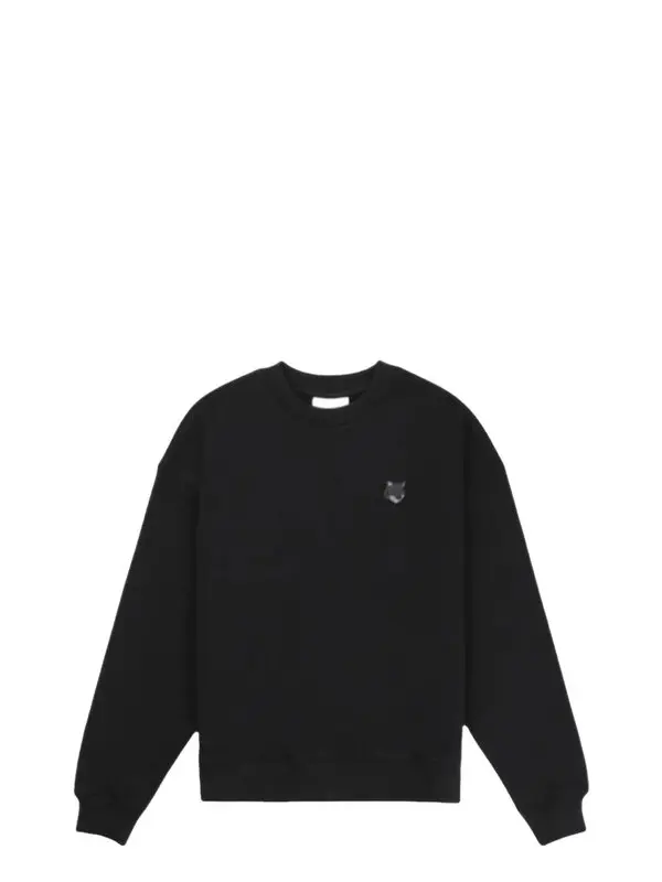 Maison Kitsuné Bold Fox Head Patch Crewneck Sweatshirt - Black