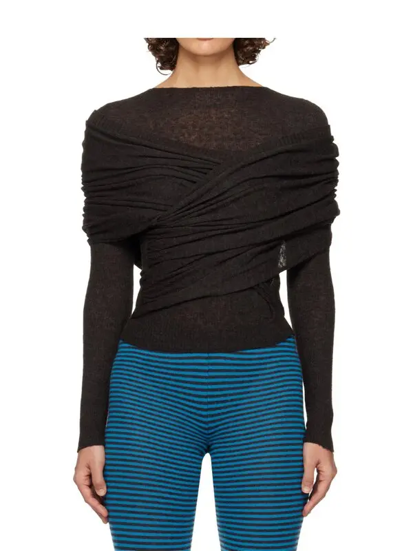 Paloma Wool Draped Knitted Sweater - Brown