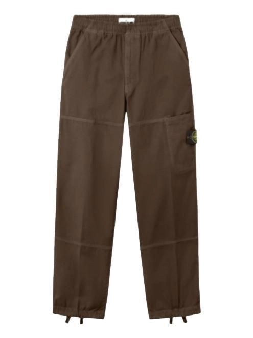 Stone Island Loose-fit Cargo Trousers With Elasticated Waistband - Umber