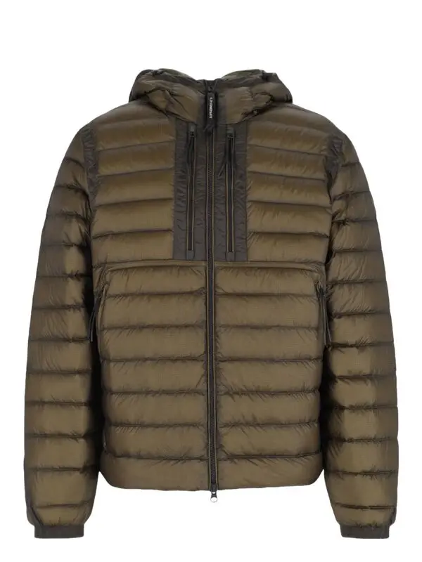 C.P. COMPANY D.d. Shell Goggle Down Jacket With Hood And Zip Closure - Green