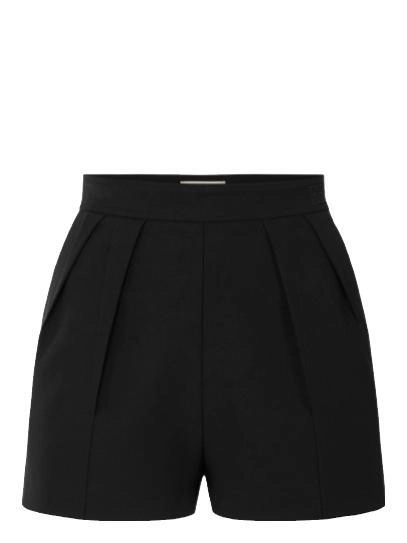 Elisabetta Franchi Pleated Crêpe Shorts - Black