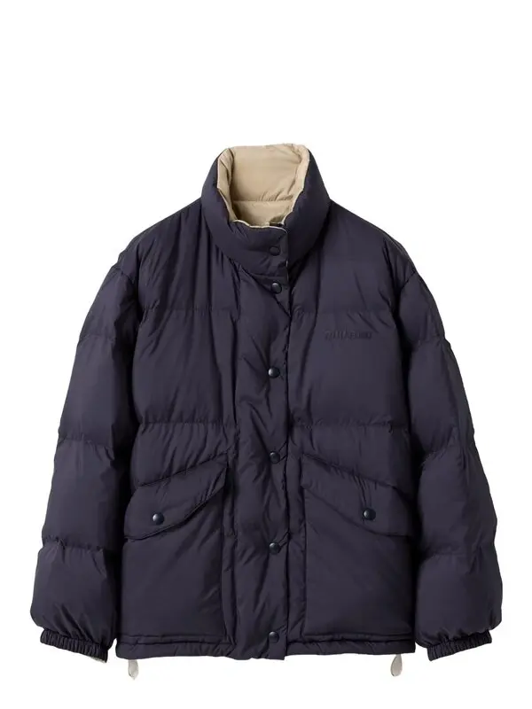 Miu Miu Reversible Technical Pongé Down Jacket - Beige/blue