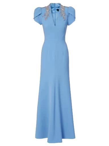 Jenny Packham Embellished Gown - Blue