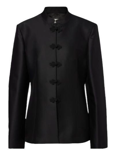 RÓHE Wool-blend Jacket With Frog Closures - Black