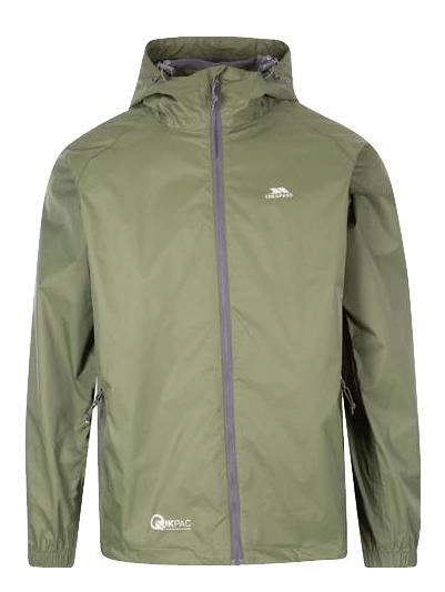 TRESPASS Qikpac Waterproof Jacket - Moss