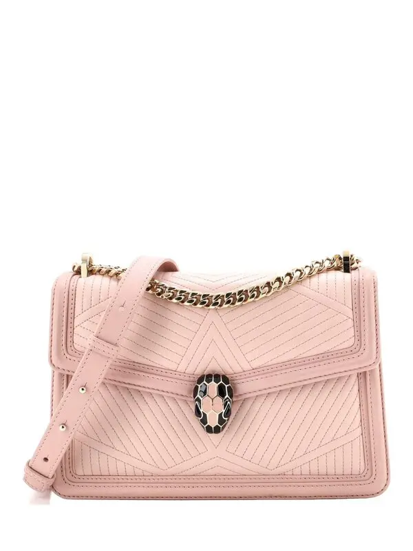 BVLGARI Serpenti Forever Shoulder Bag Quilted Leather - Pink