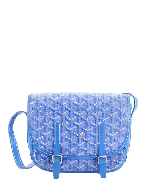 Goyard Belvedere Messenger Bag Coated Canvas With Leather Pm - Blue