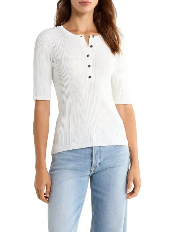 Sanctuary Air Of Ease Ribbed Knit Top - Chalk